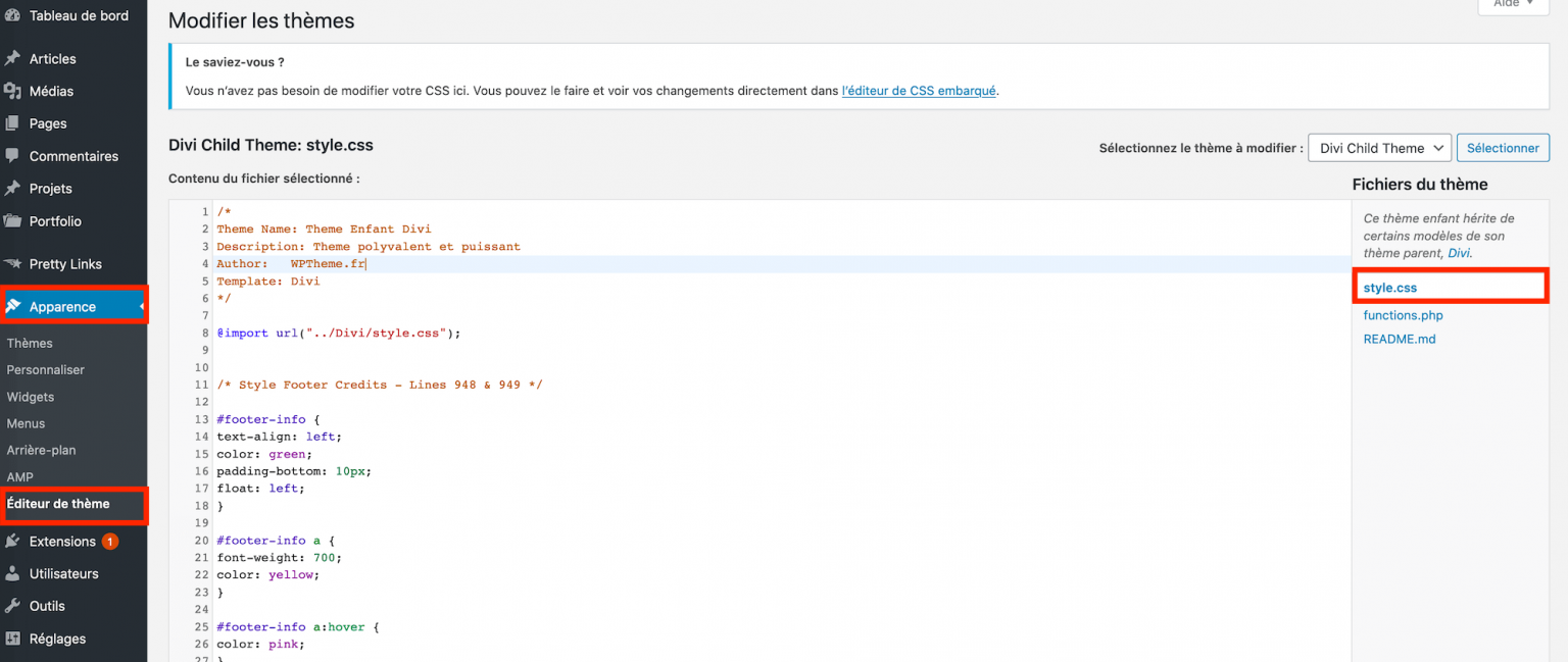 Comment ajouter du CSS personnalisé pour le thème Divi ? - WPTheme